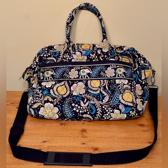 Bags | Vera Bradley Weekender Duffel Bag Ellie Blue Elephants Retired ...